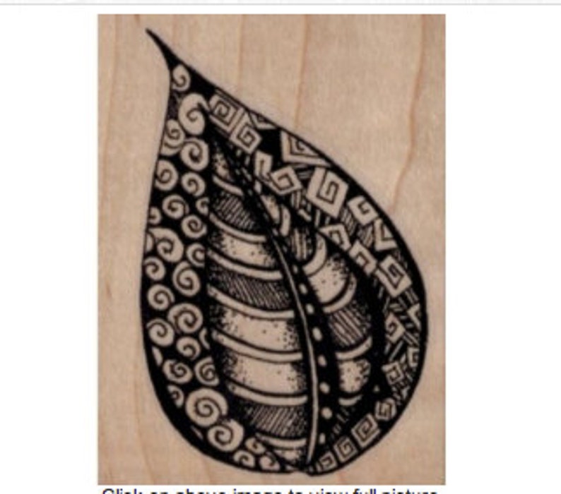 Whimsical Leaf Leaves Rubber Stamp Zentangle Art Stamps Original Design ...