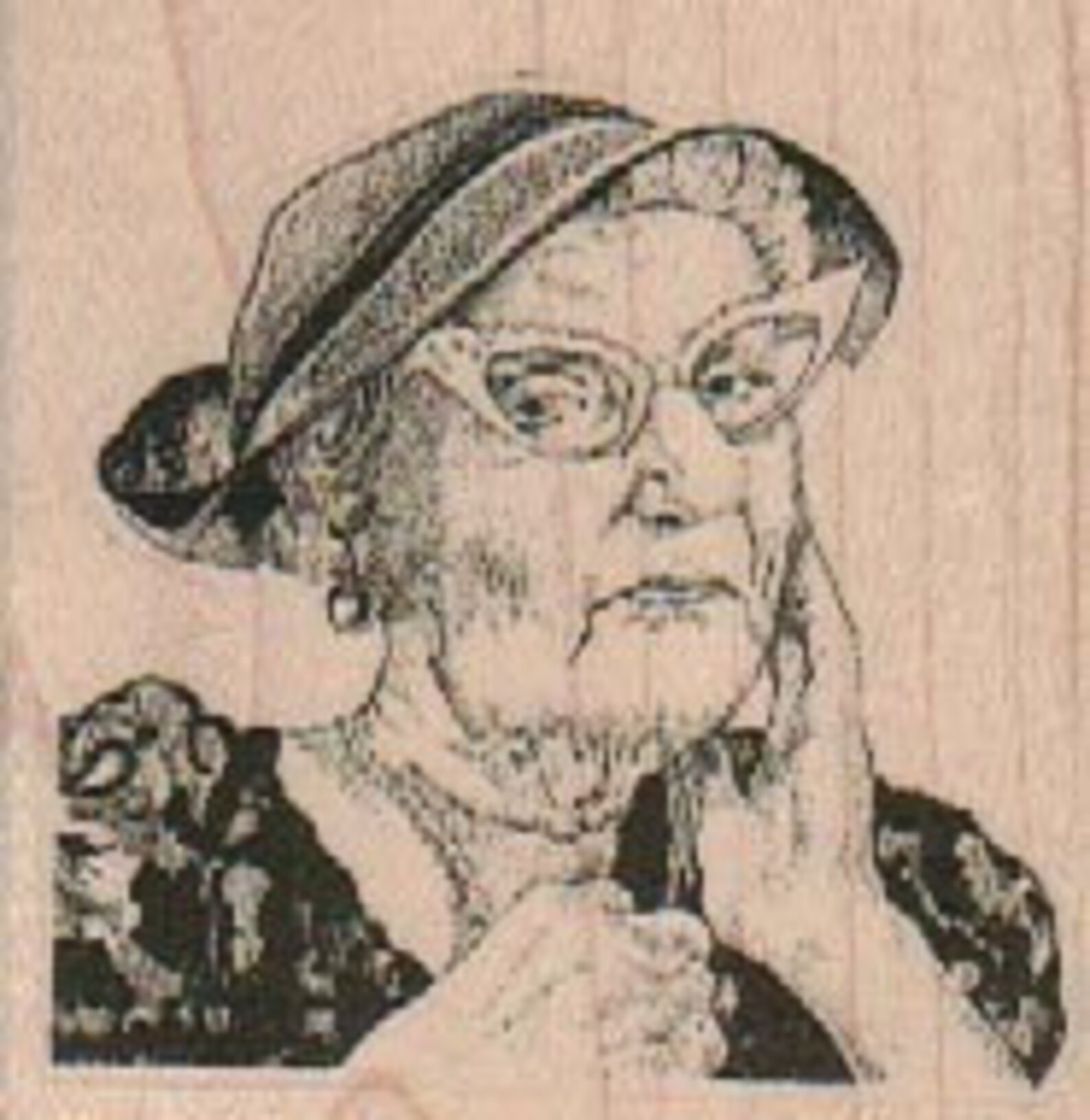 Rubber Stamp Old Woman Lady Playing Accordion Cling, Unmounted or Wood ...
