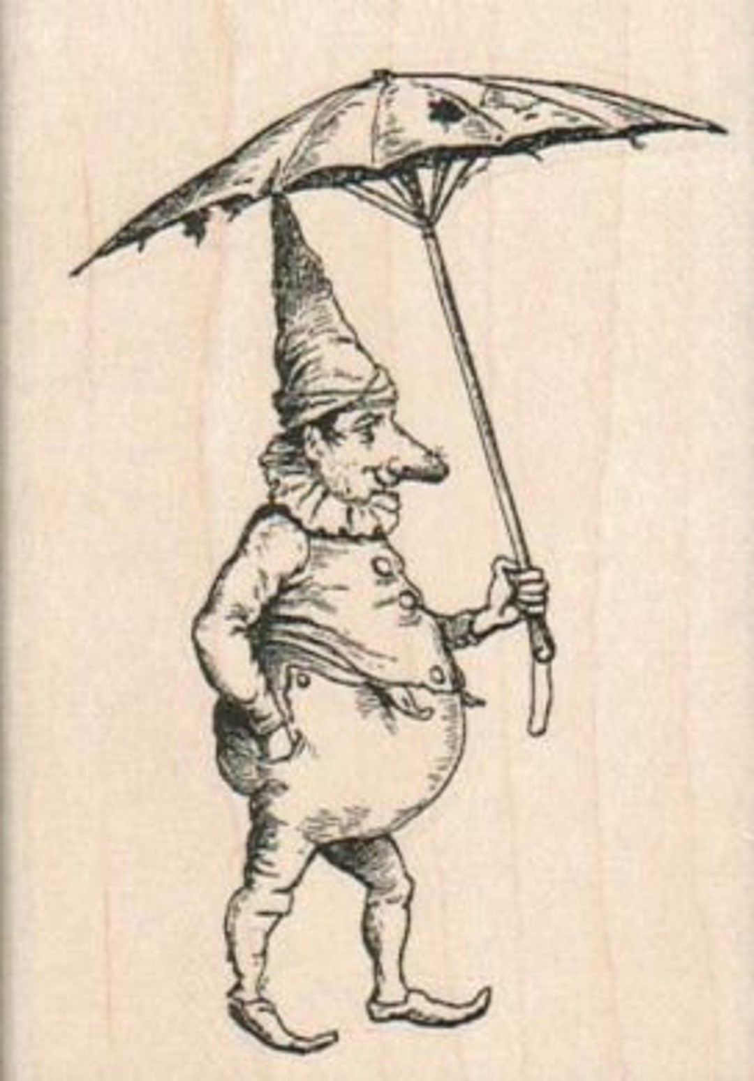 Rubber Stamp Man With Umbrella Circus Cling Stamp, Unmounted or Wood ...