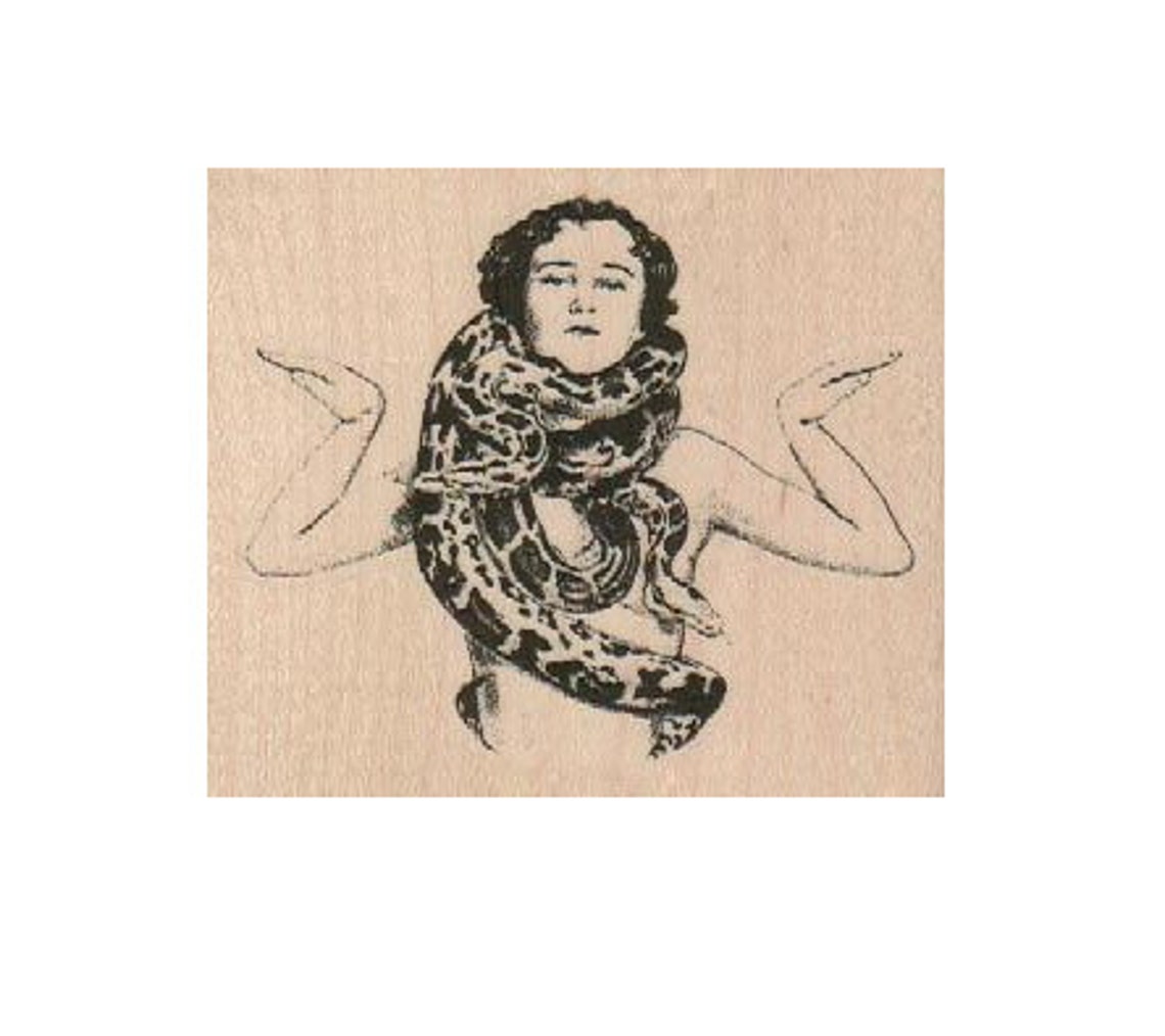 Snake Lady Circus Woman Rubber Stamp Stamps Stamping Number 19113 ...