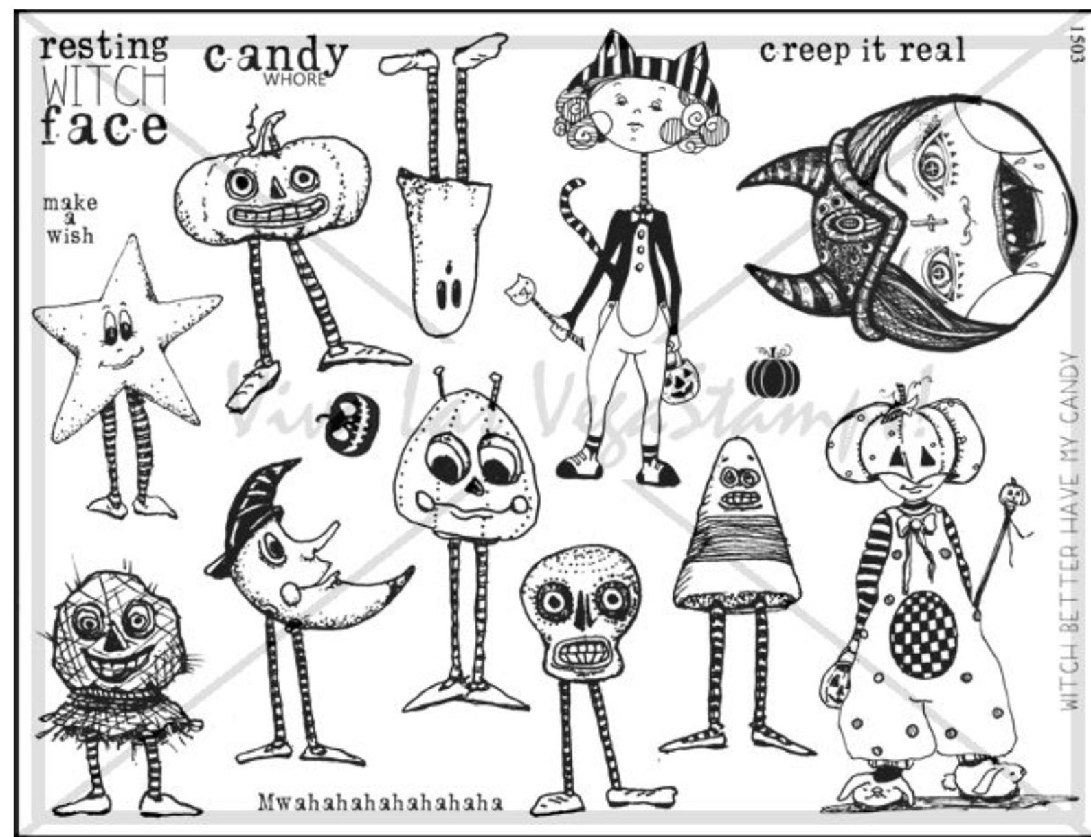 Halloween Rubber Stamp Plate Unmounted Set of Original Stamps - Etsy