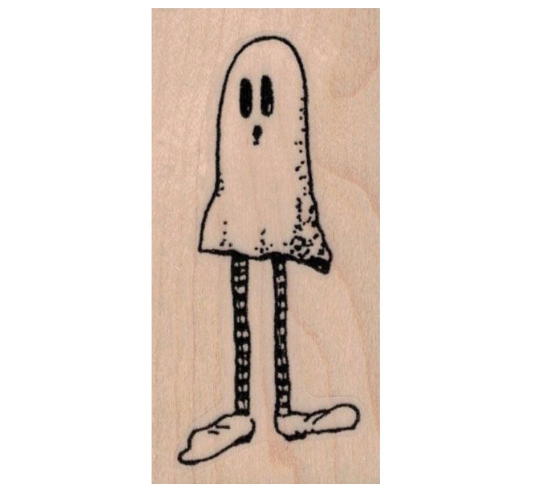 Halloween Rubber Stamp Ghost With Legs Holiday Zentangle Scrapbooking ...