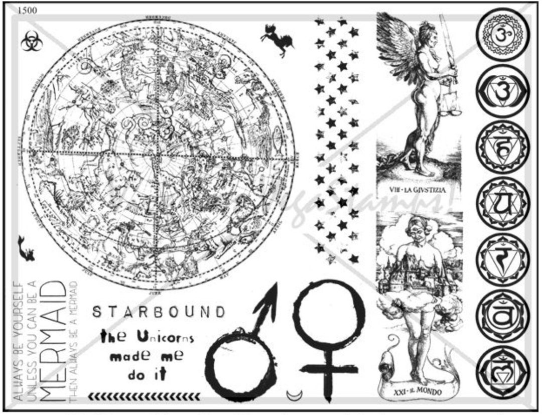 Unmounted Rubber Stamp Tarot Collection Halloween Alchemist Quote Witch ...