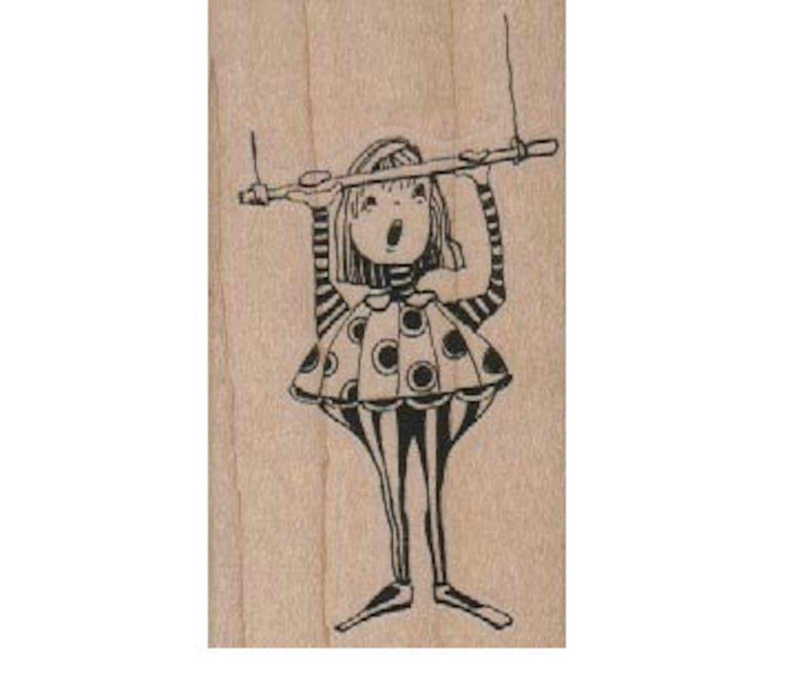 Circus Stamp Girl on Swing Trapeze Rubber Stamp Steampunk - Etsy