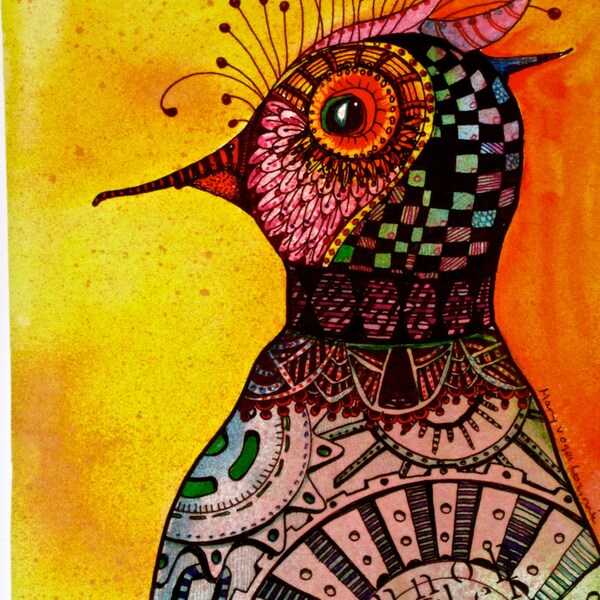 Zentangle Bird - Etsy