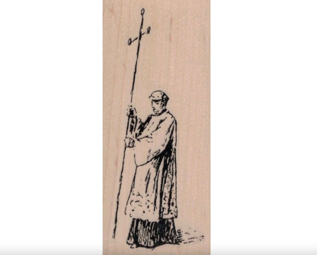 Rubber Stamp Priest Carrying Cross 20268 Stamps Stamping Catholic ...