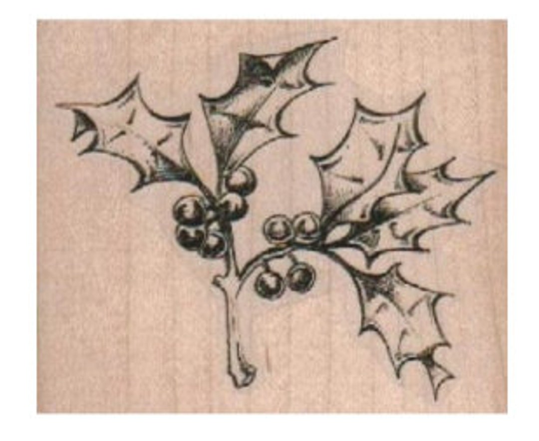 Christmas Holly Rubber Stamp Santa Claus is Coming Family Decorating ...