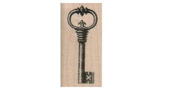 Steampunk Skeleton Key Victorian Stamp Wood Mounted Rubber | Etsy