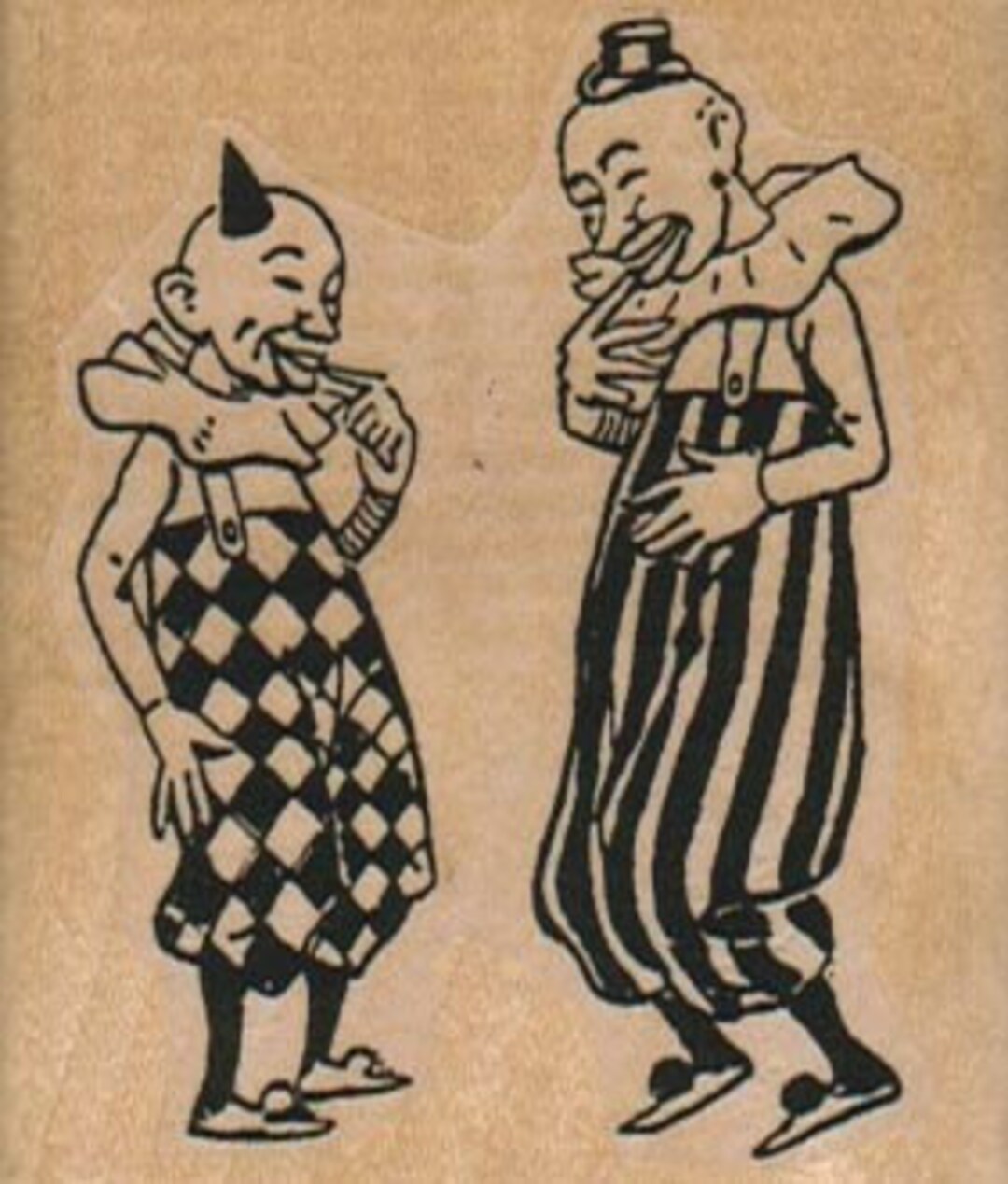 Silly Clown Duo Circus Stamp Wood Mounted Rubber Stamp Stamp Number ...