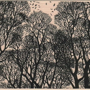 Background Rubber Stamp Tree Cling Stamp Unmounted or Wood Mounted ...