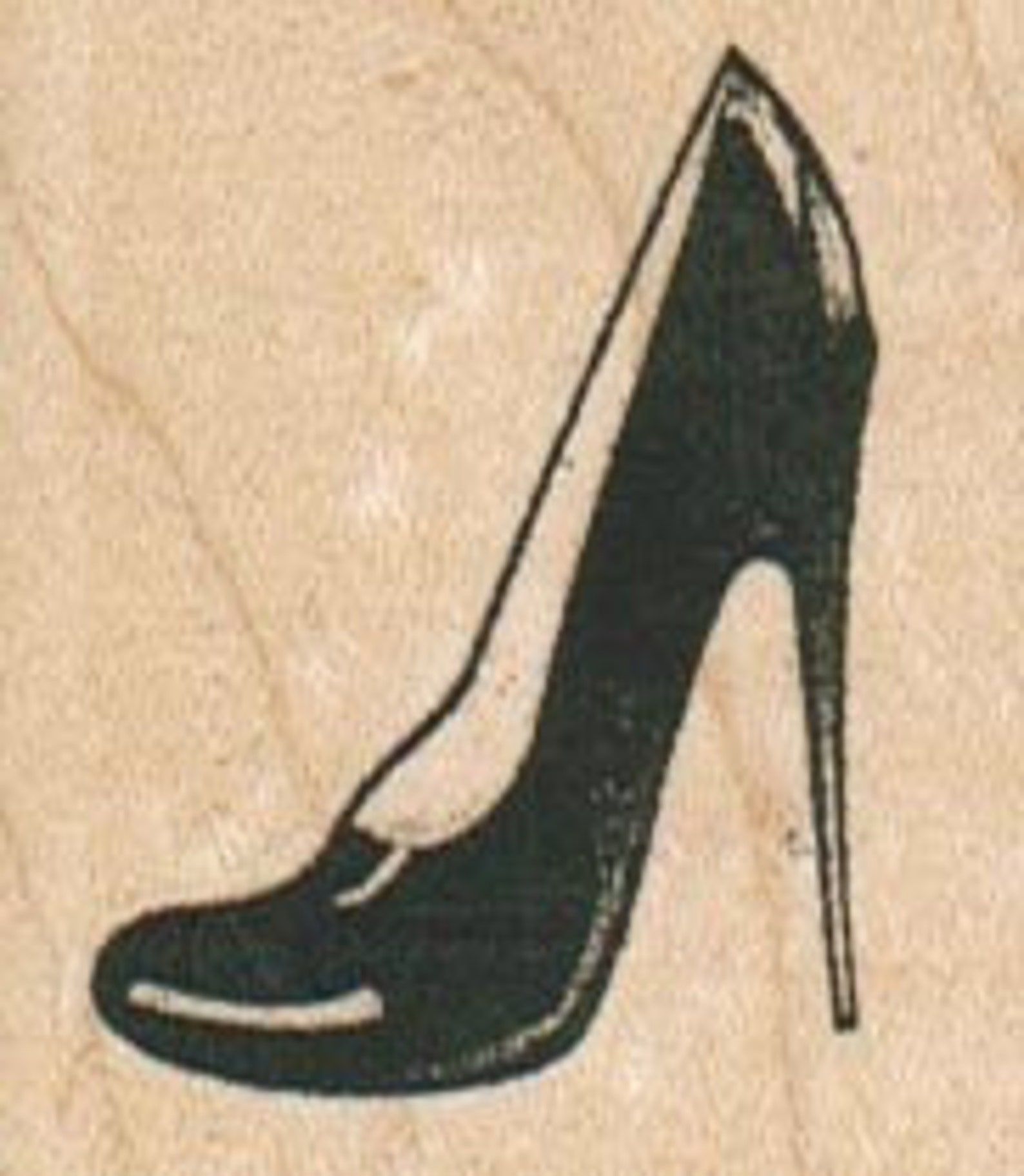 Stiletto Spike Heel Shoe Rubber Stamp Wood Mounted 1990 | Etsy