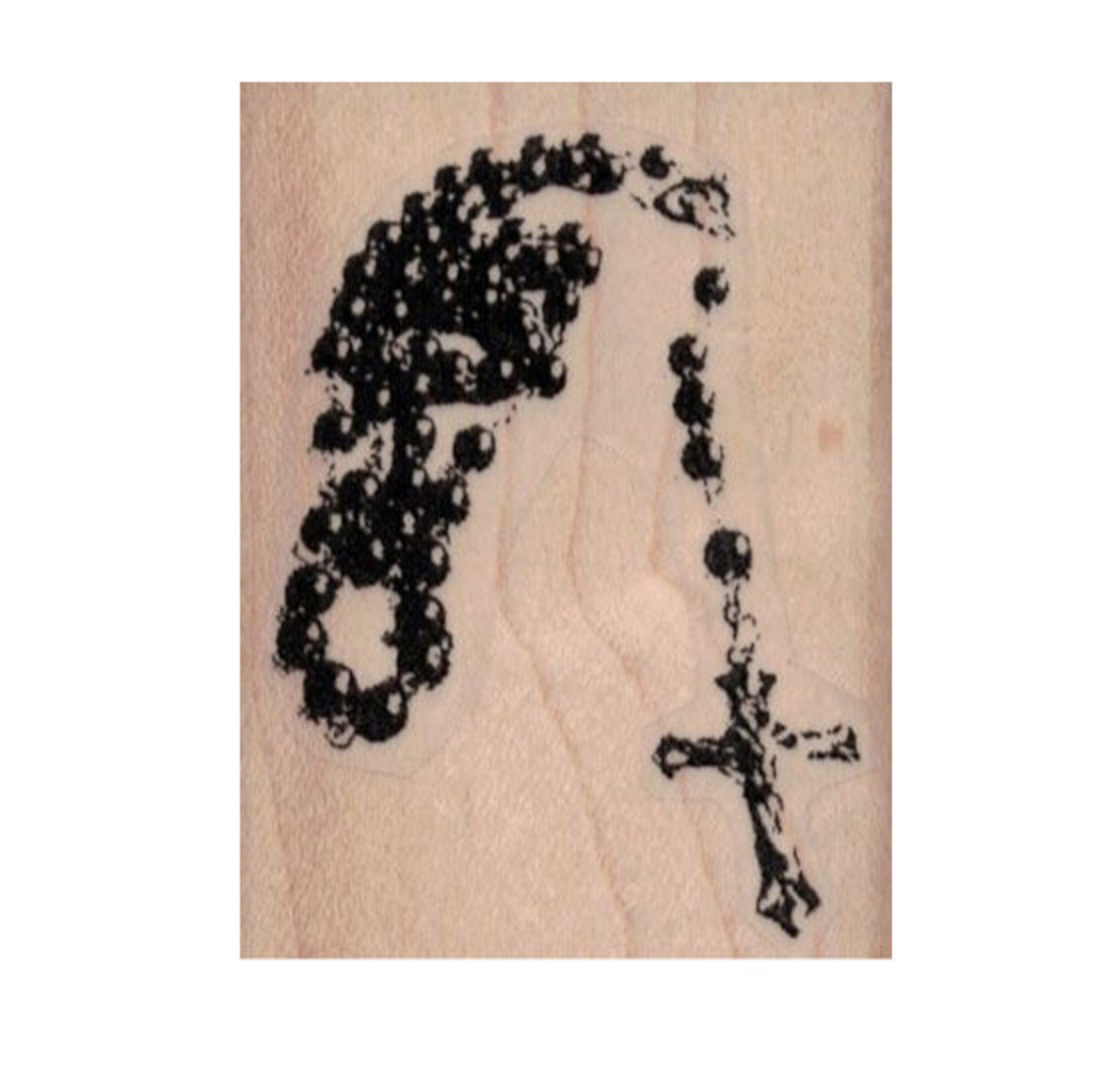 Rubber Stamp Rosary Catholic Religious Prayer Beads Christian | Etsy