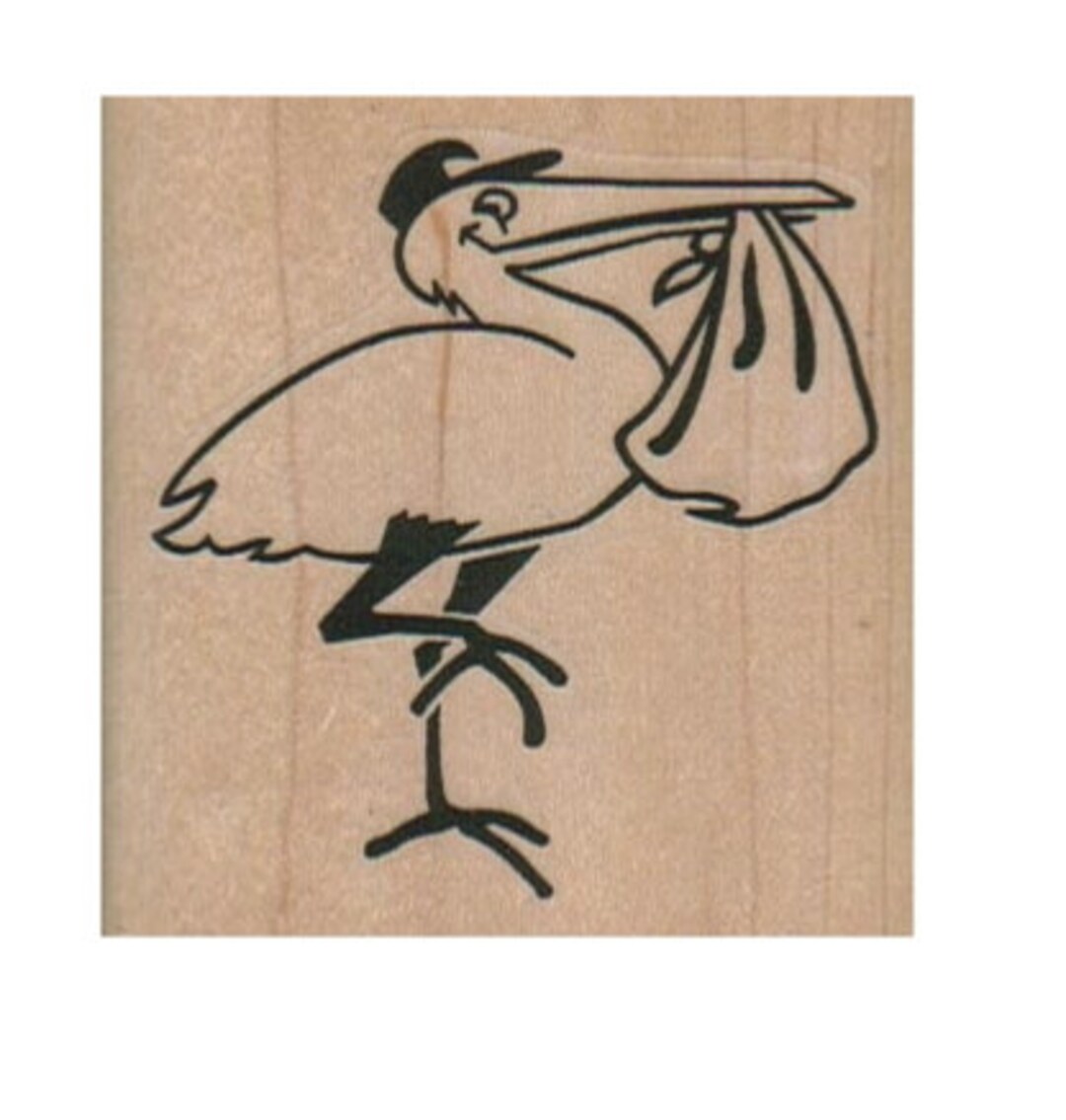 Rubber Stamp Baby Stork With Baby Craft Scrapbooking Supplies 1318 ...