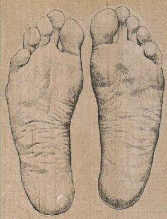 Rubber Stamp Bare Feet Foot Wood Mounted Scrapbooking Supplies | Etsy