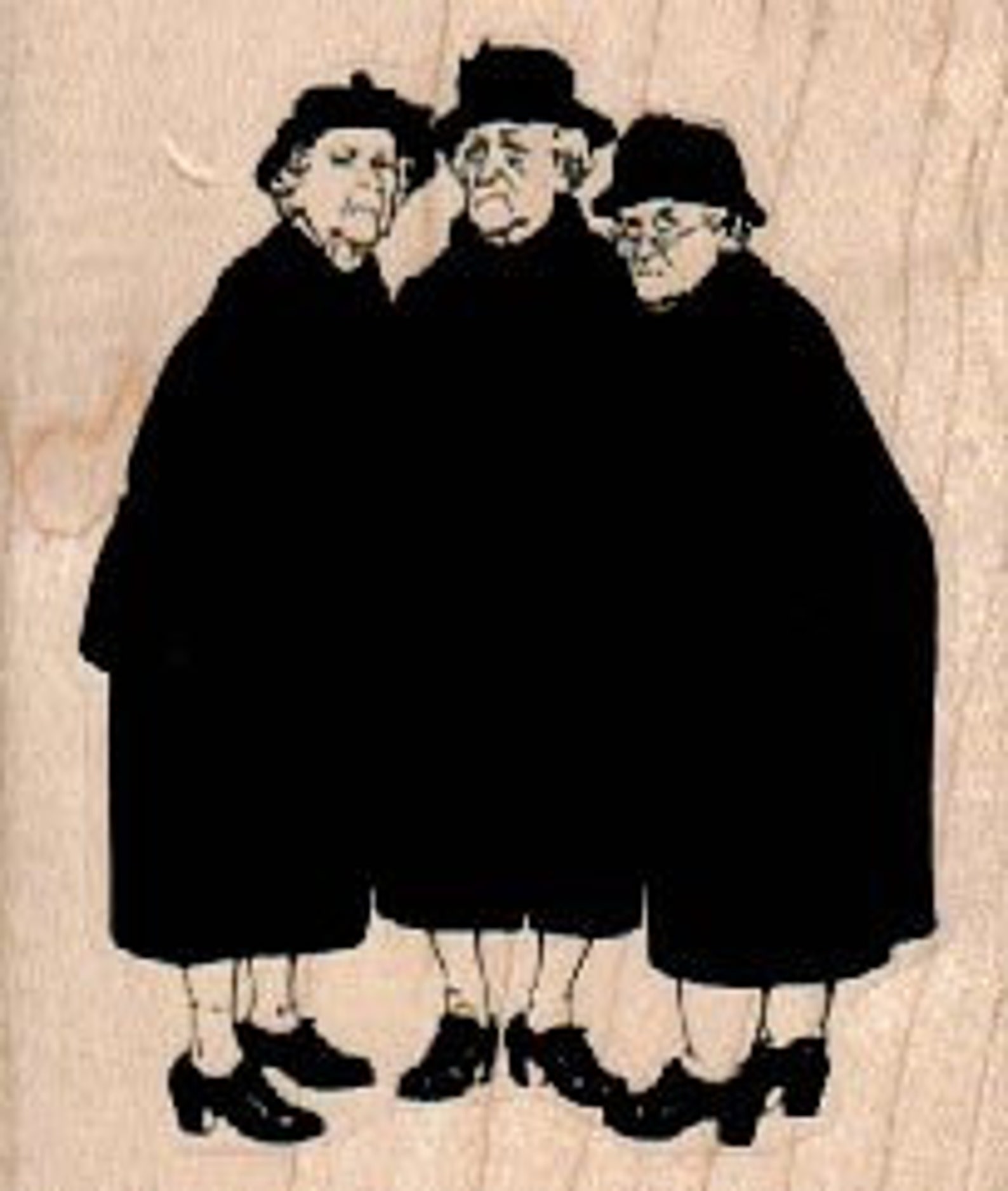Old Ladies Gossiping Three Woman Stamp Wood Mounted Rubber Stamp Stamp ...