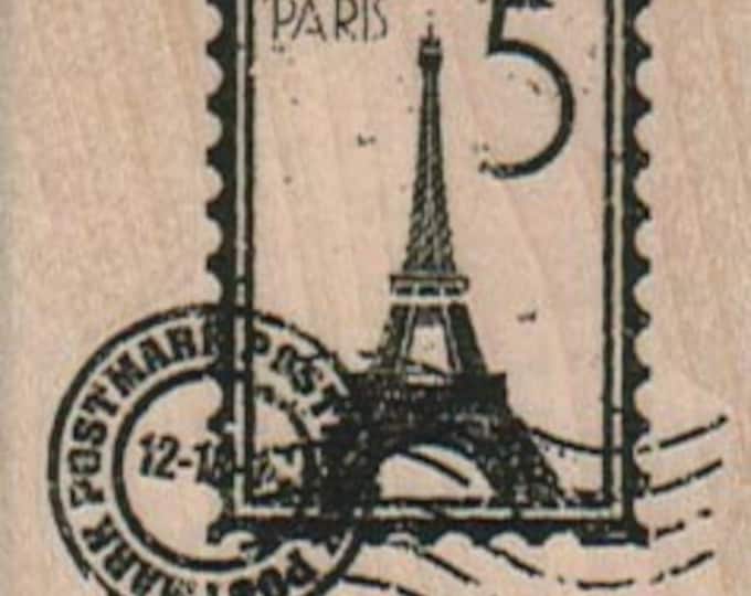 Postage Stamp Eiffel Tower Rubber Stamp, Cushioned Stamp Art and Craft ...