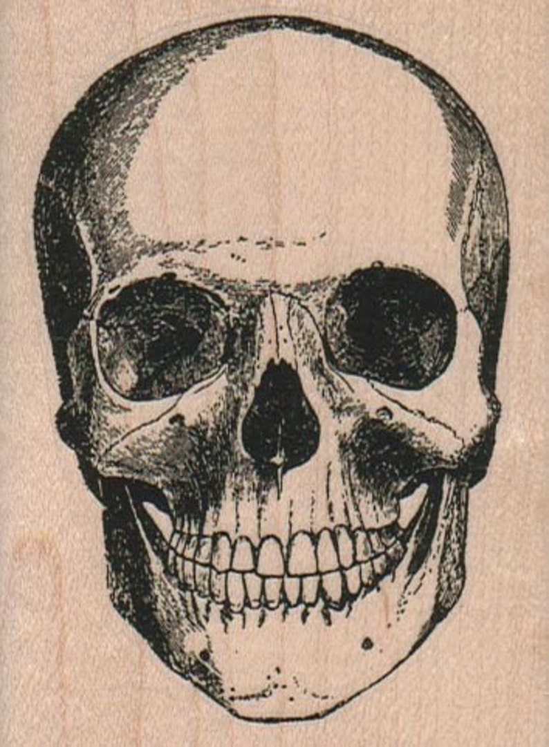 Small Skull Rubber Stamp Day of the Dead Rubber Stamps Wood - Etsy