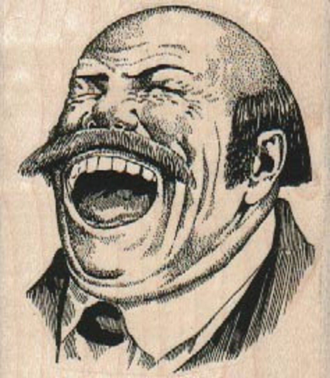 Rubber Stamp Laughing Man Victorian Bald Mustache 18614 Stamping ...