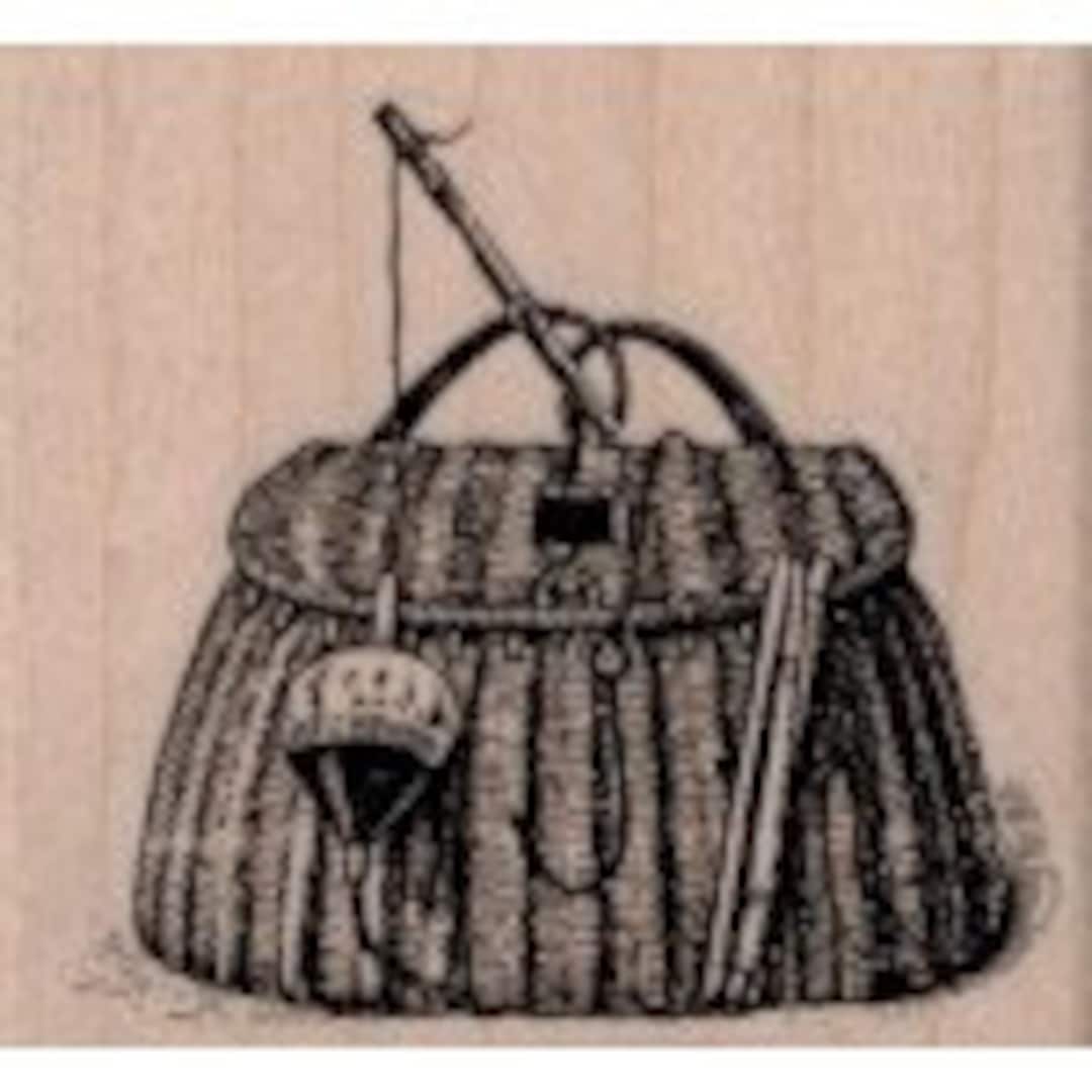 Rubber Stamps Stamp Fishing Creel Basket Sports Stamping Supplies No ...