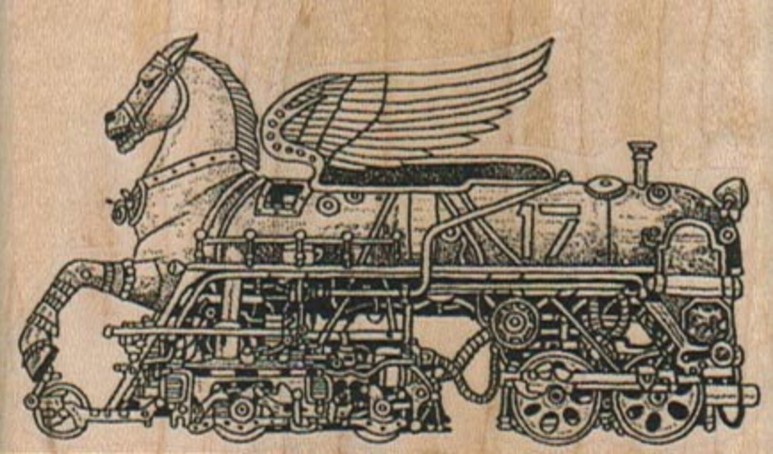 Vintage Steam Train Rubber Stamp Steampunk Unmounted, Cling Stamp or ...