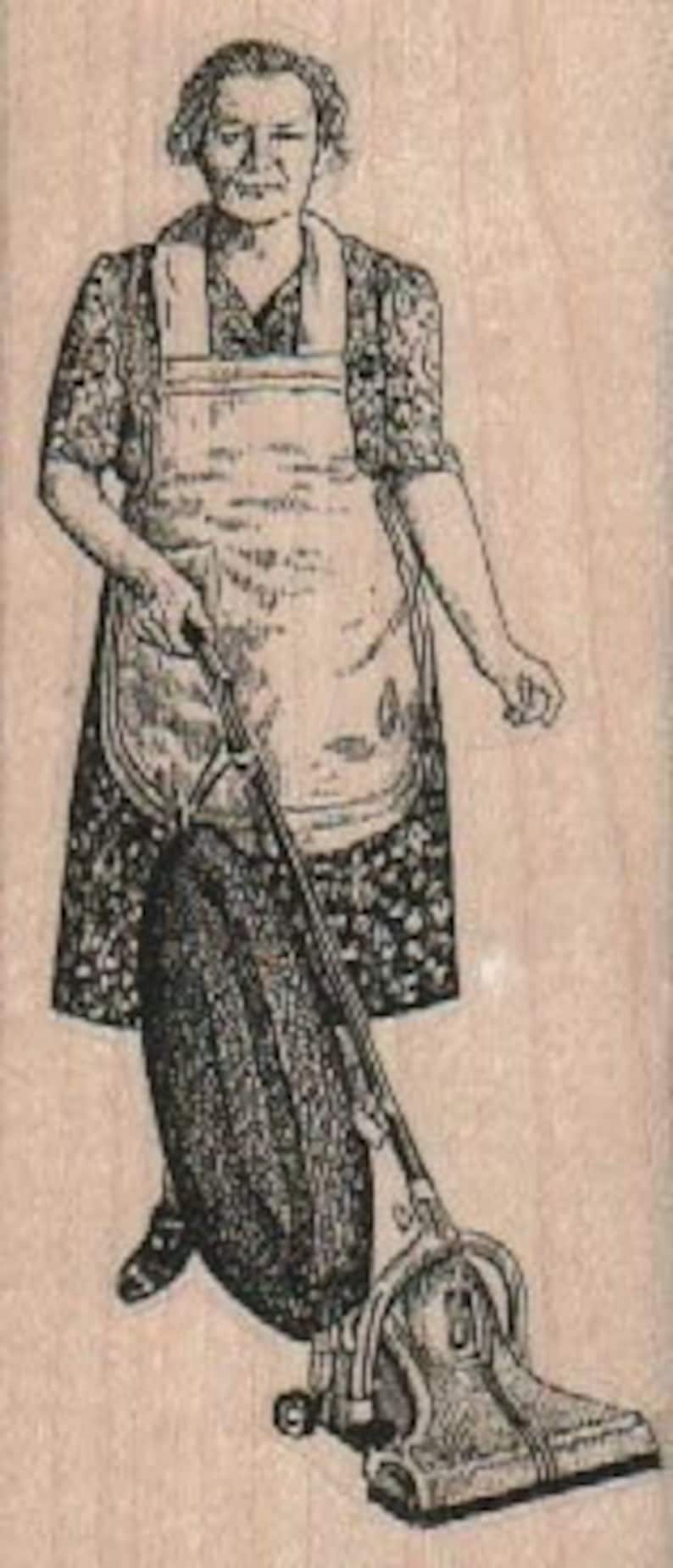 Woman rubber stamp Lady With Chicken/Turkey stamping supplies | Etsy