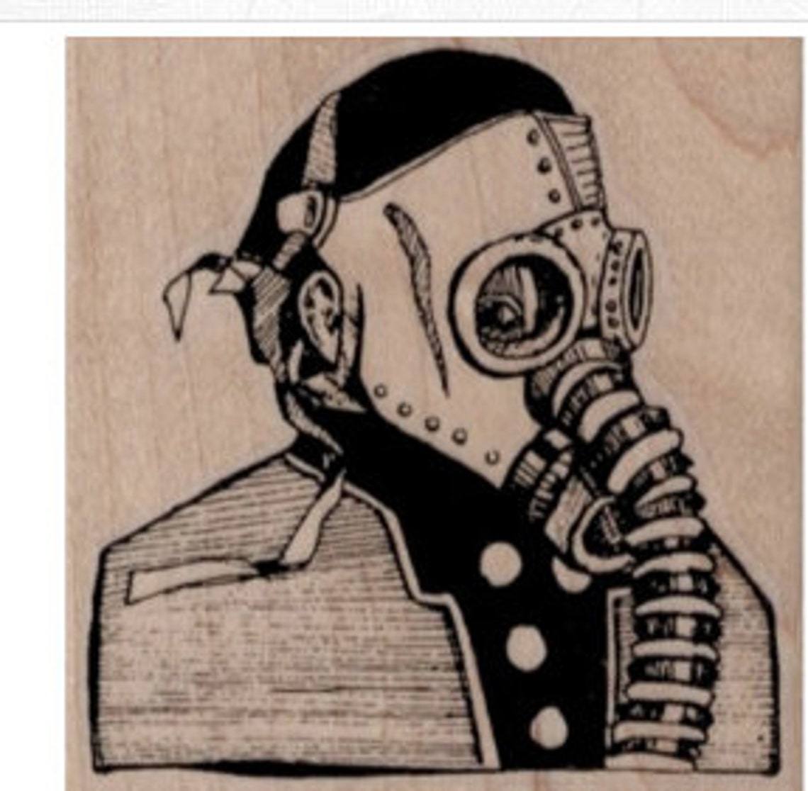 Zentangle Gas Mask Guy Rubber Stamp Number 19775 Stamping Supplies ...