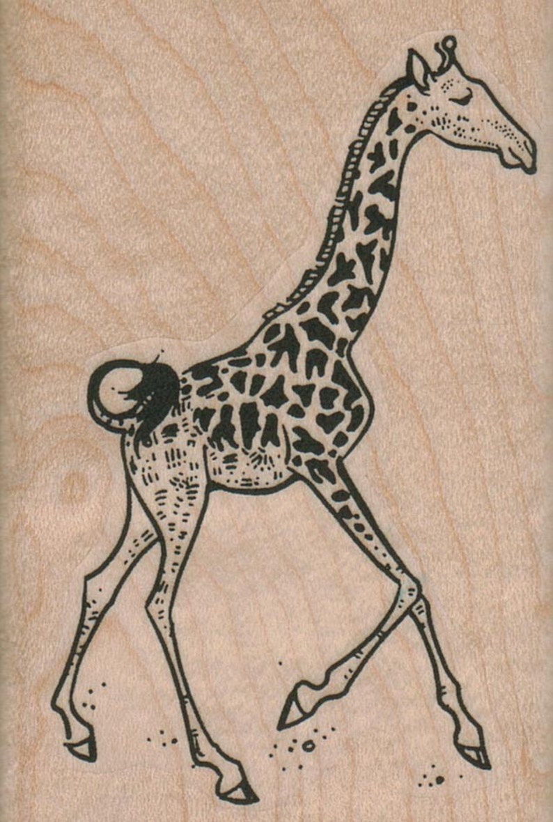 Rubber stamp steampunk giraffe running cling stamp unmounted | Etsy