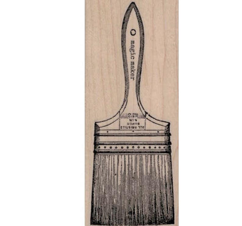 Rubber Stamp Paint Brush by Cat Kerr Supplies Stamps Stamping - Etsy
