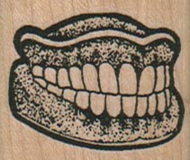 False Teeth rubber stamps place cards gifts unmounted | Etsy