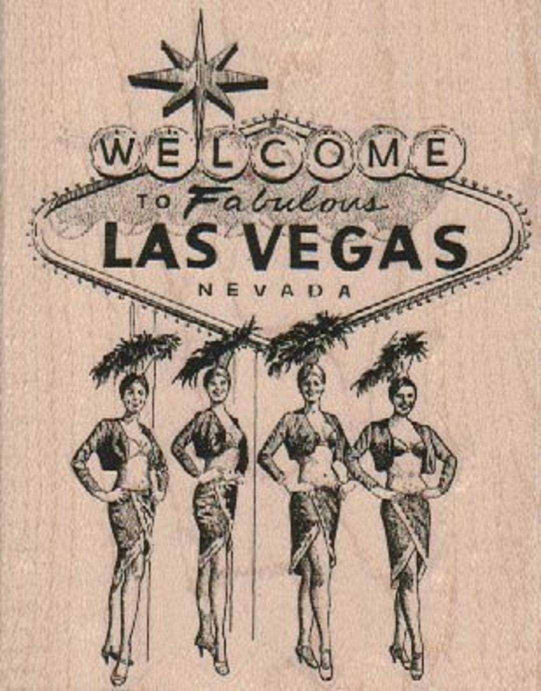 Large Stamp Vegas Showgirls Sign Wood Mounted Rubber Stamp Number 17705 ...