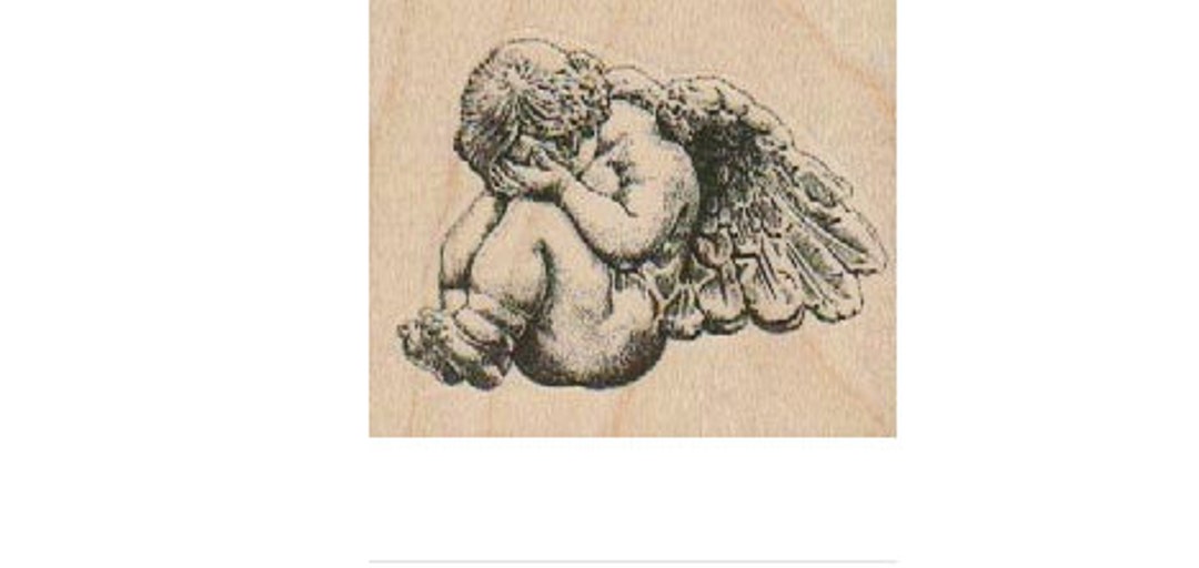 Weeping Angel Baby Rubber Stamps 19151 Cherub Unmounted Cling Wood ...