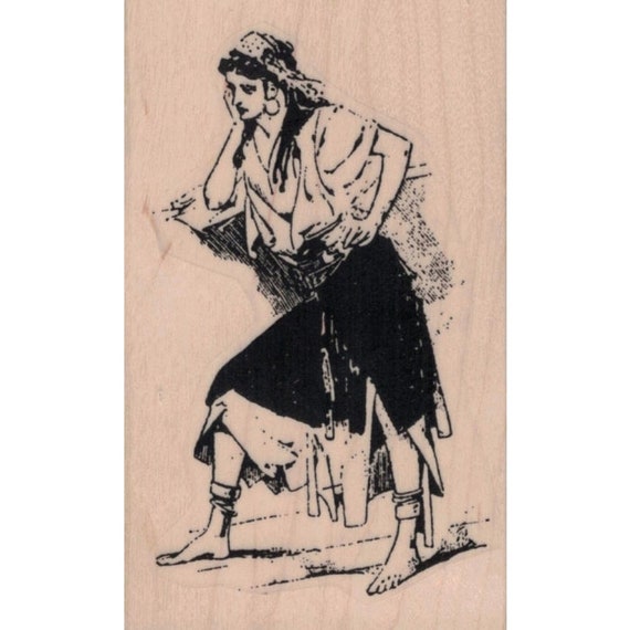 Rubber Stamp Gypsy Fortune Teller Wood Stamps Stamping | Etsy