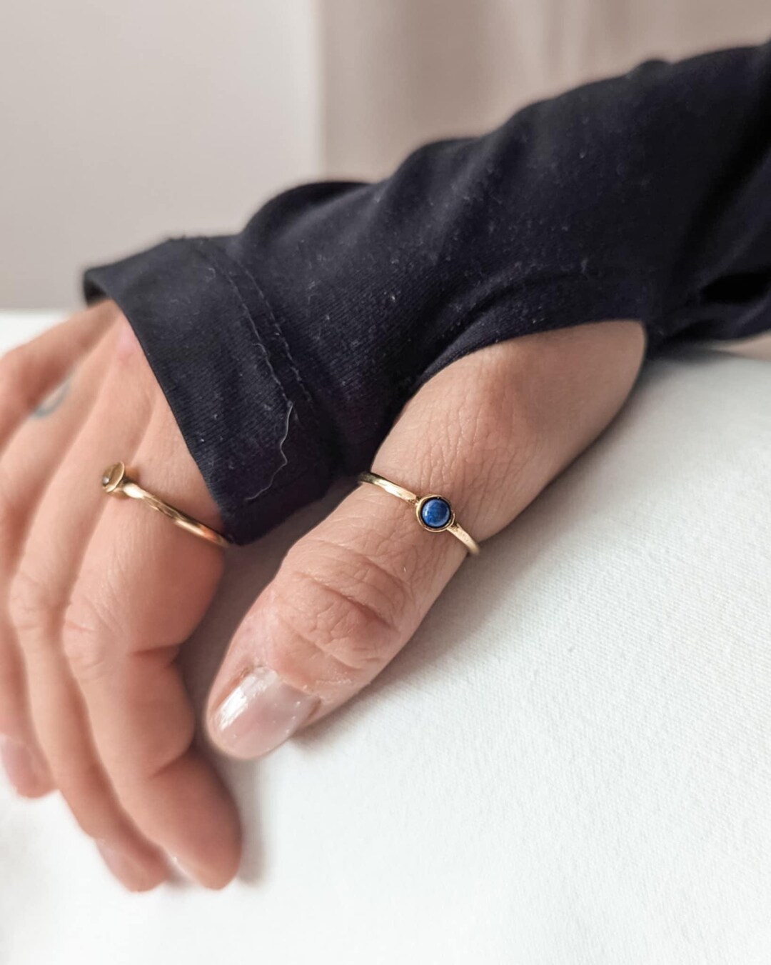 Crystal Stacking Rings Simple Gemstone Jewellery Gold Brass Ring ...