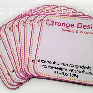100 Customized 2 X 2 Inch Logo Business Cards, Hang Tags, Earring ...