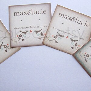 100 Customized 2 X 2 Inch Logo Business Cards, Hang Tags, Earring ...