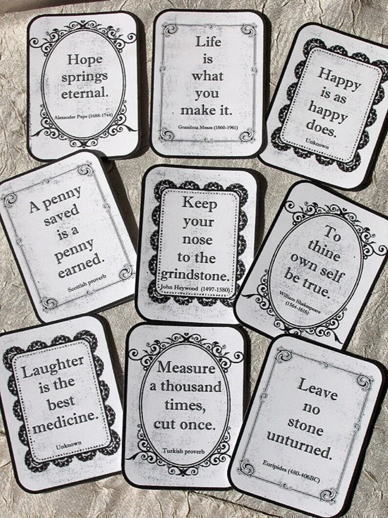 WORDS OF WISDOM Flashcards Set of Nine Customizable - Etsy