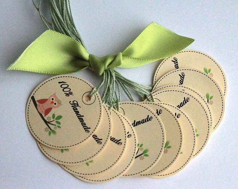 100 Percent Handmade Owl Craft Tags Set of 12 Craft Shows - Etsy