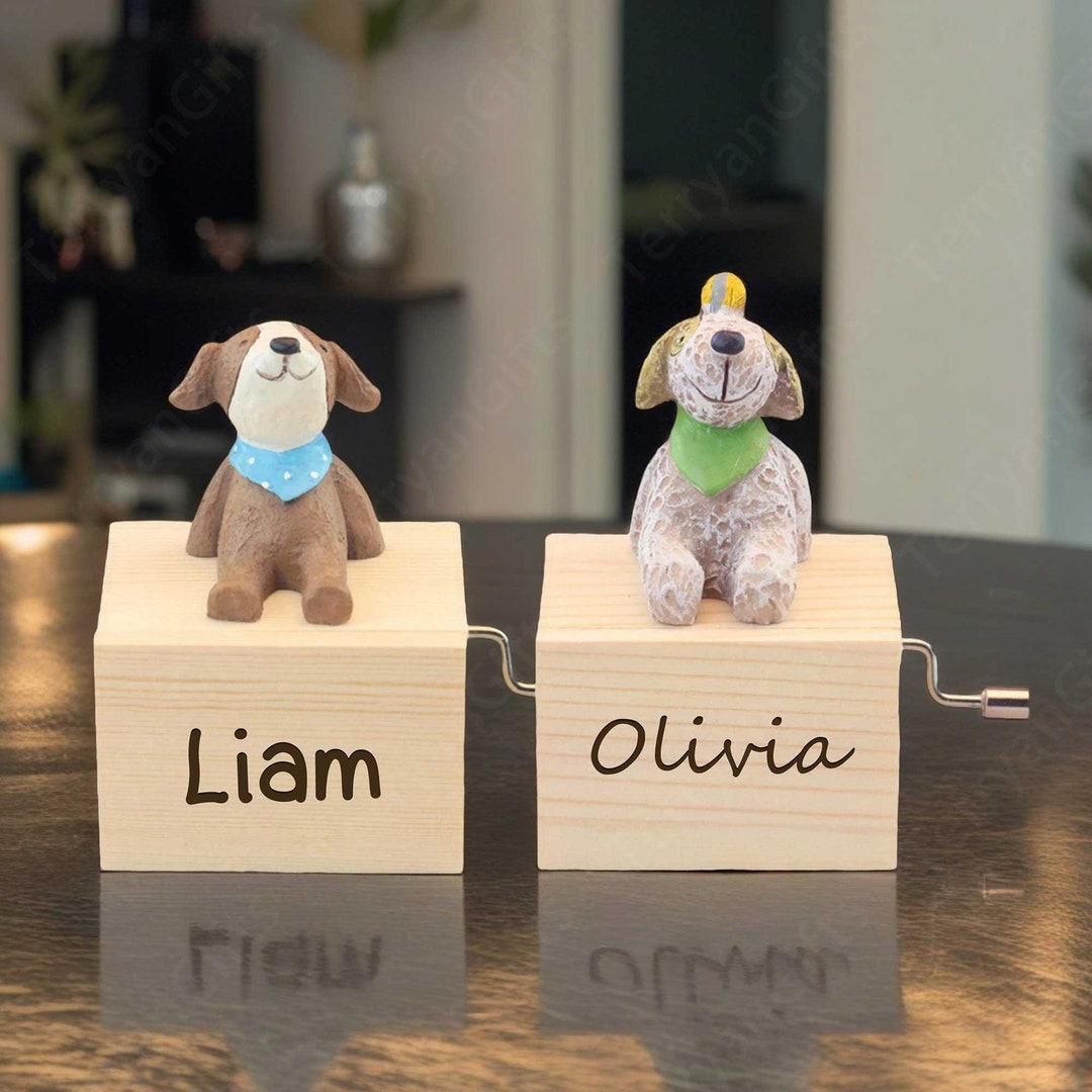 Personalized Wooden Handmade Music Box, Custom Baby Name Music Box ...