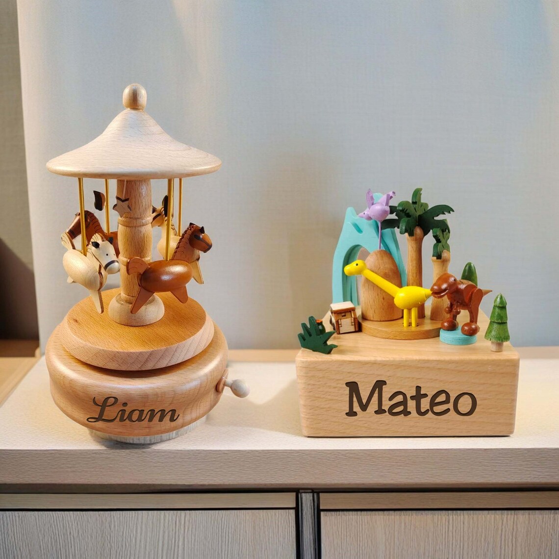 Personalized Name Wooden Music Box, Children's Customized Holiday Gift ...