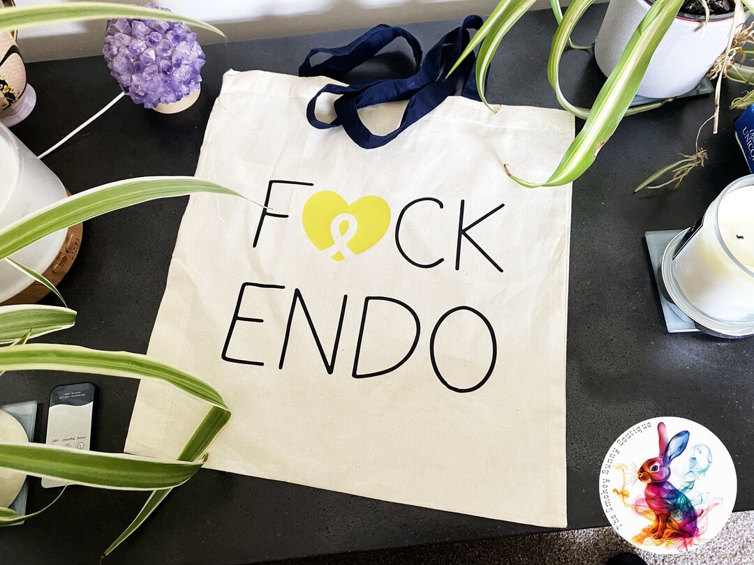 Fck Endo Tote Bag Endo Warrior Endometriosis Survivor Yellow Ribbon ...