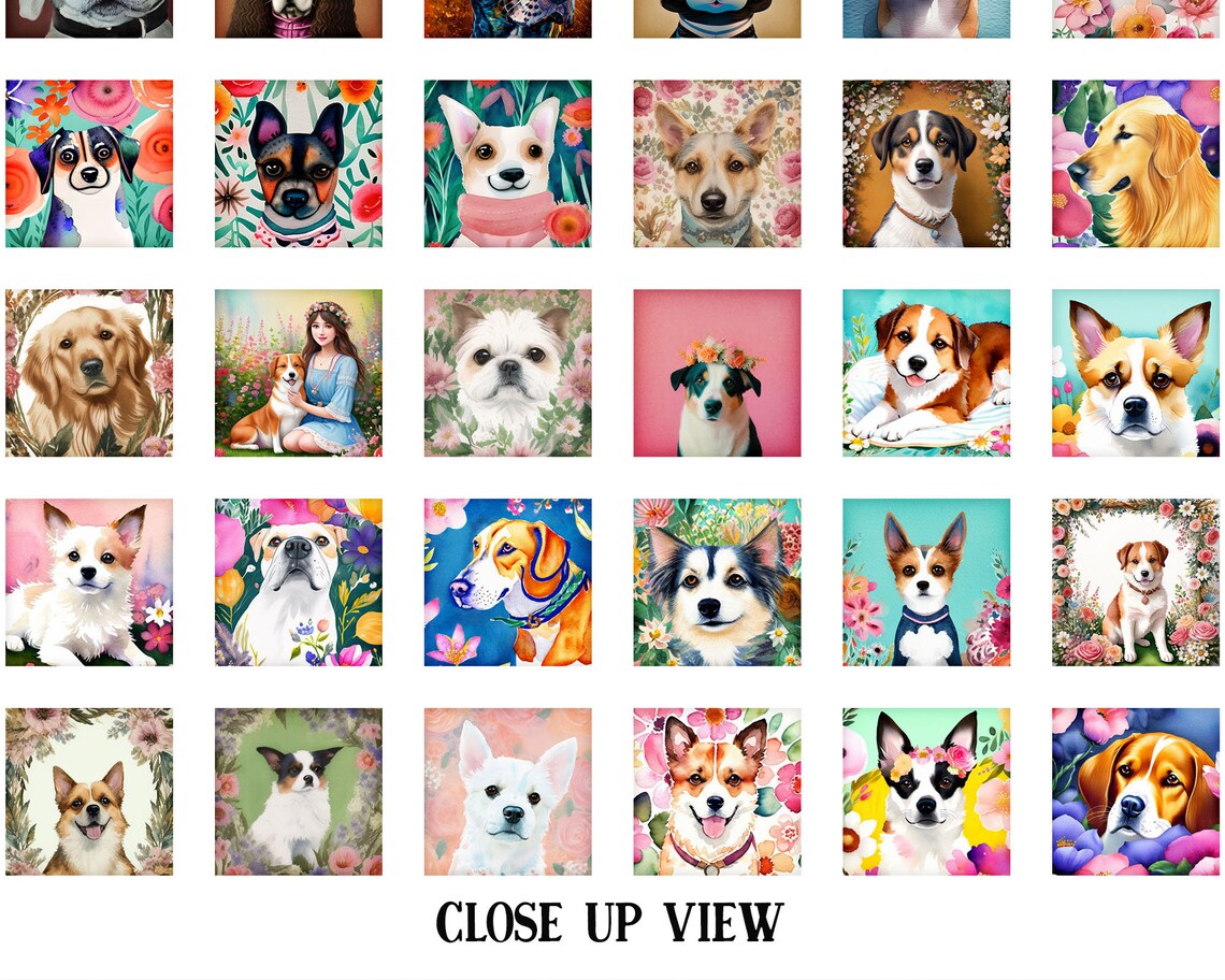 Printable Dog Inchie Sheets for Paper Crafts - Etsy