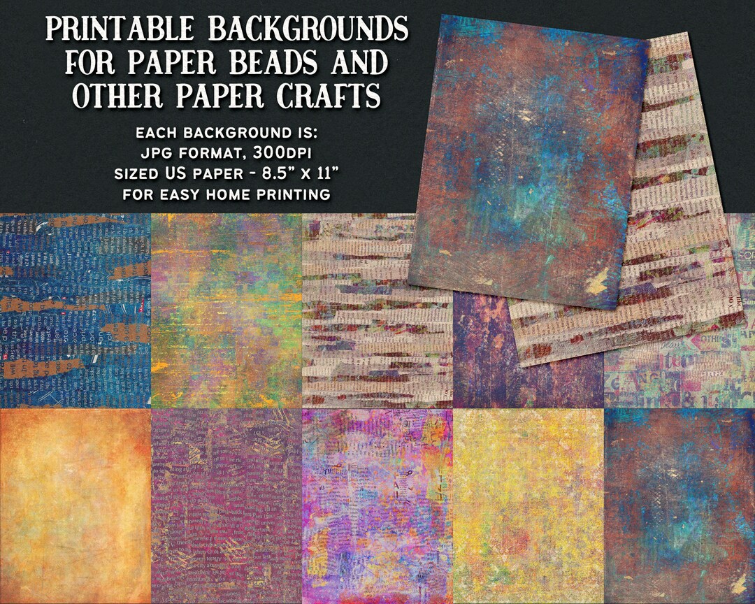 Printable Paper Beads and Craft Backgrounds Set 5 - Etsy