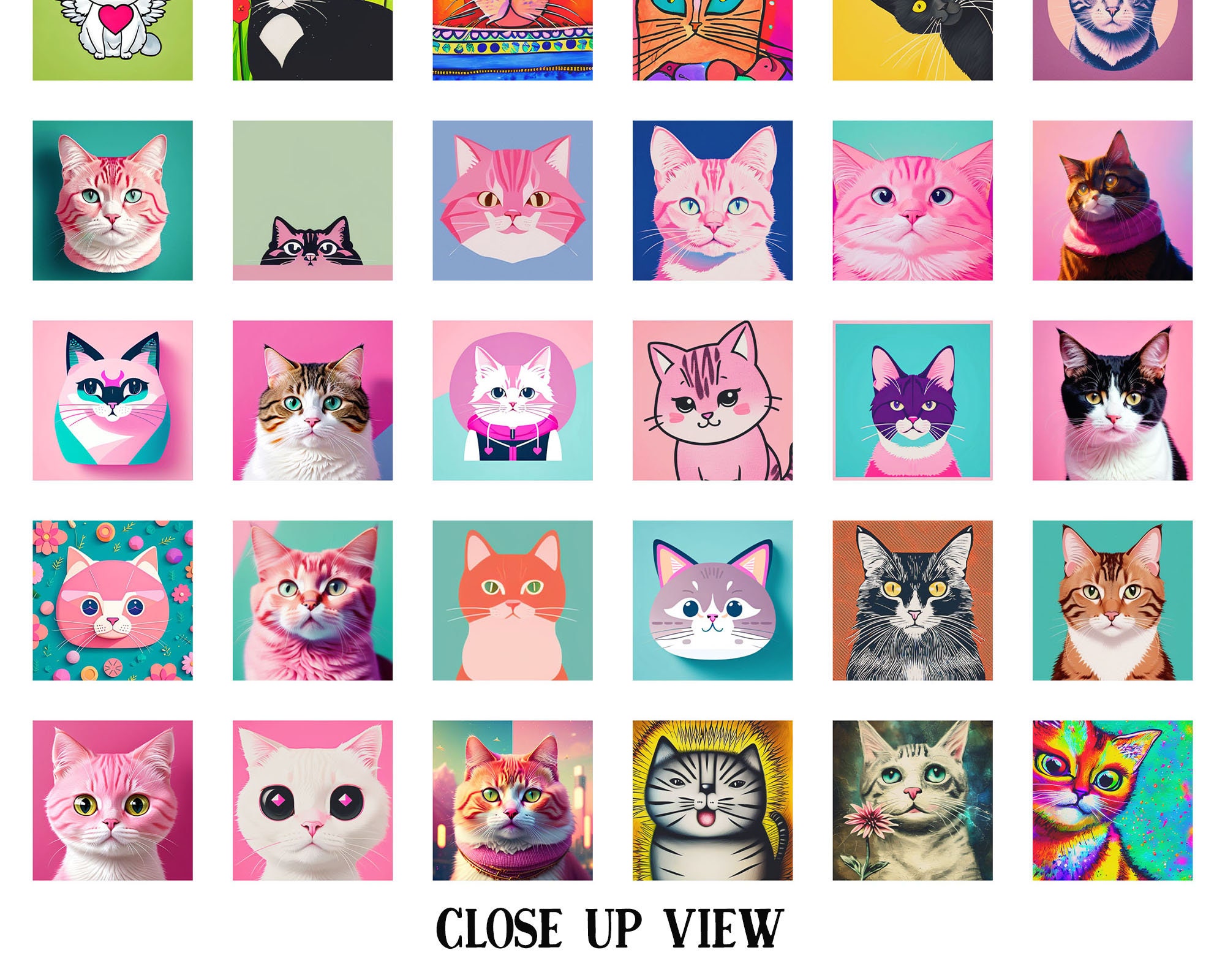Printable Cat Inchie Sheets for Paper Crafts - Etsy