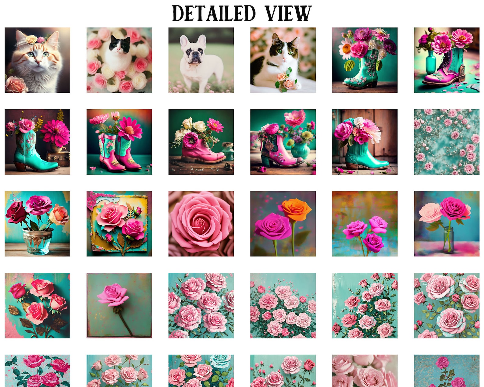 Printable Shabby Chic Inchie Squares for Paper Crafts, Jewelry, Collage ...