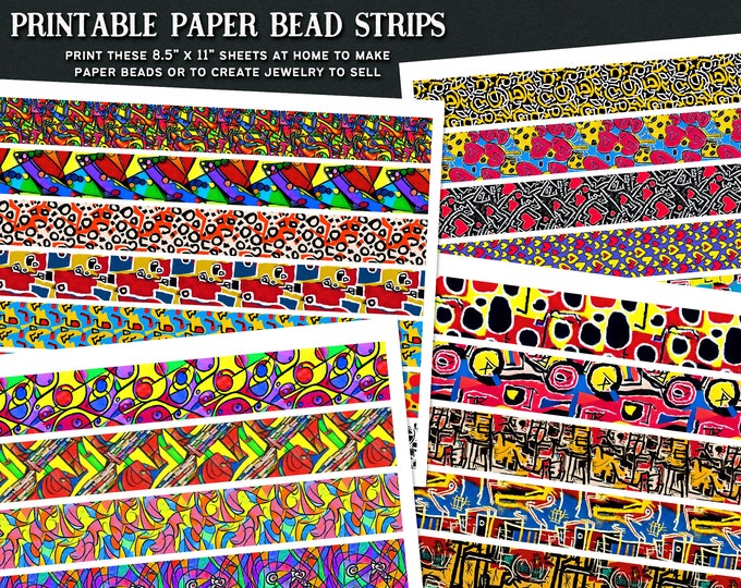 Printable Paper Bead Pattern Strips Set 3 - Etsy