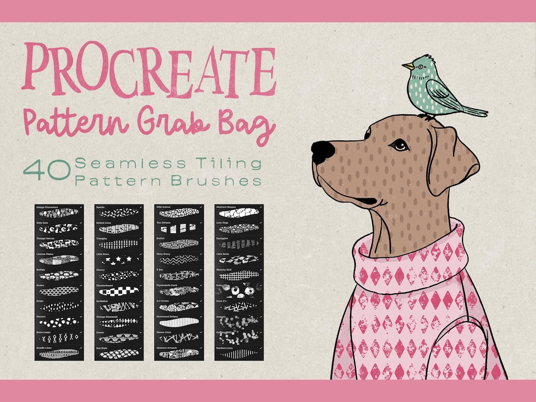 Procreate Pattern Grab Bag - Procreate Pattern Brushes - Procreate App ...