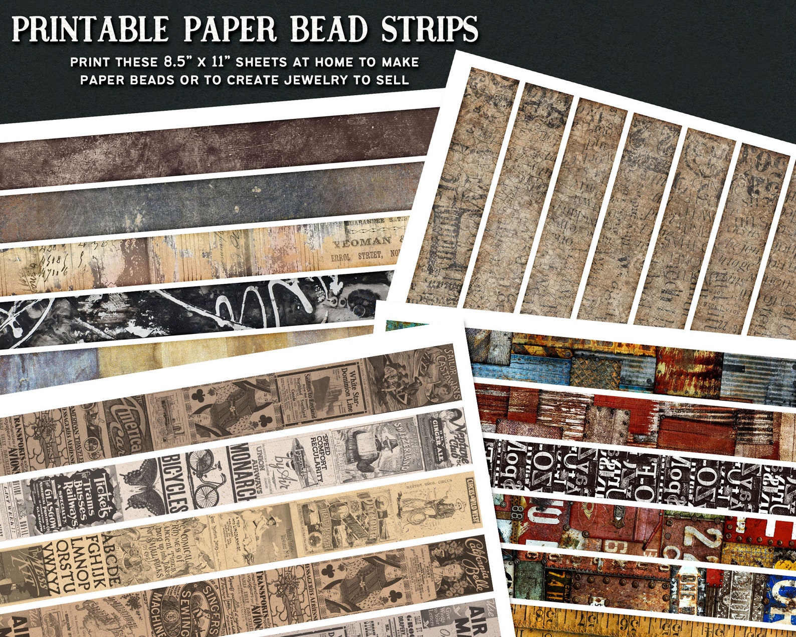 Printable Paper Bead Pattern Strips Set 2 - Etsy