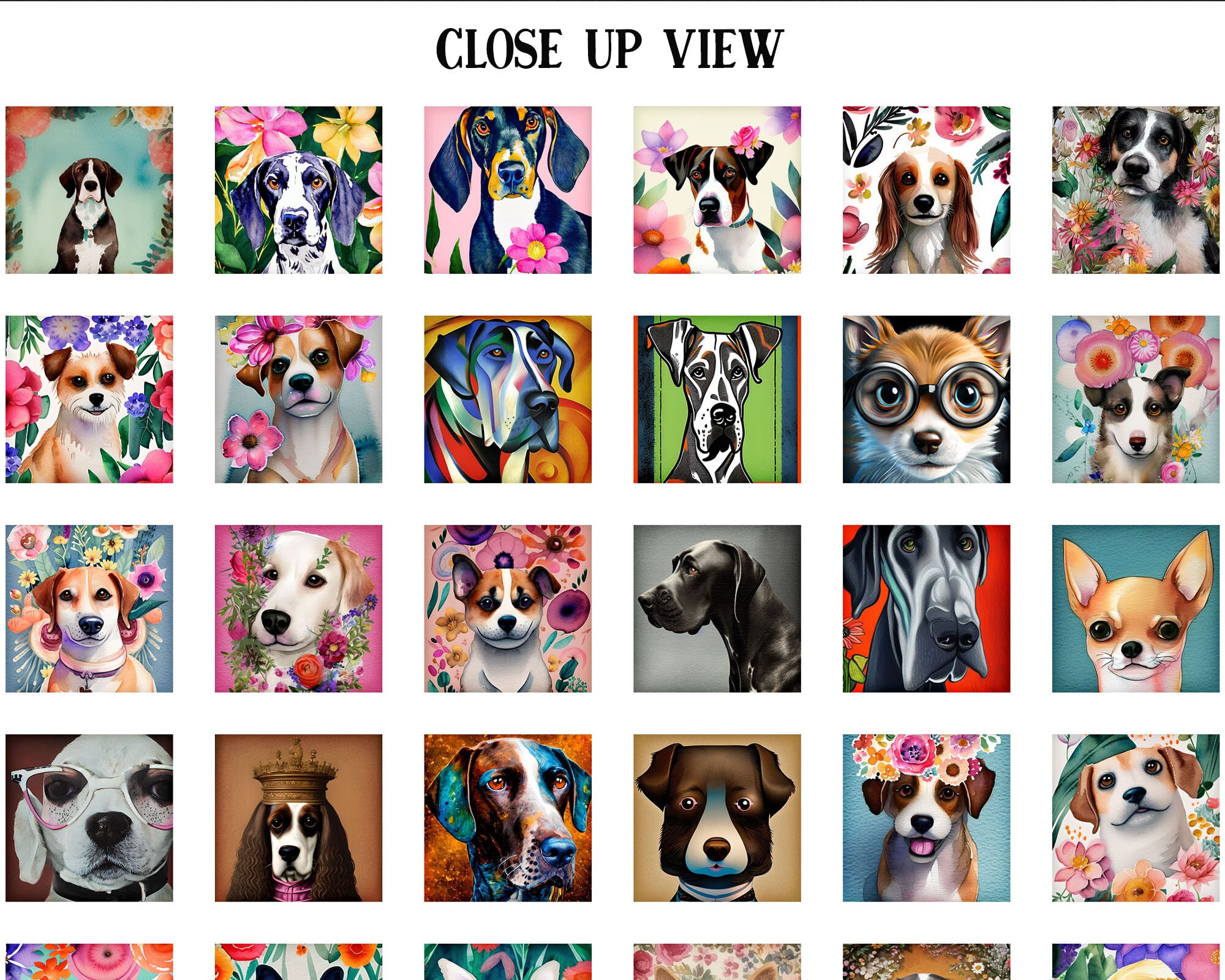 Printable Dog Inchie Sheets for Paper Crafts - Etsy