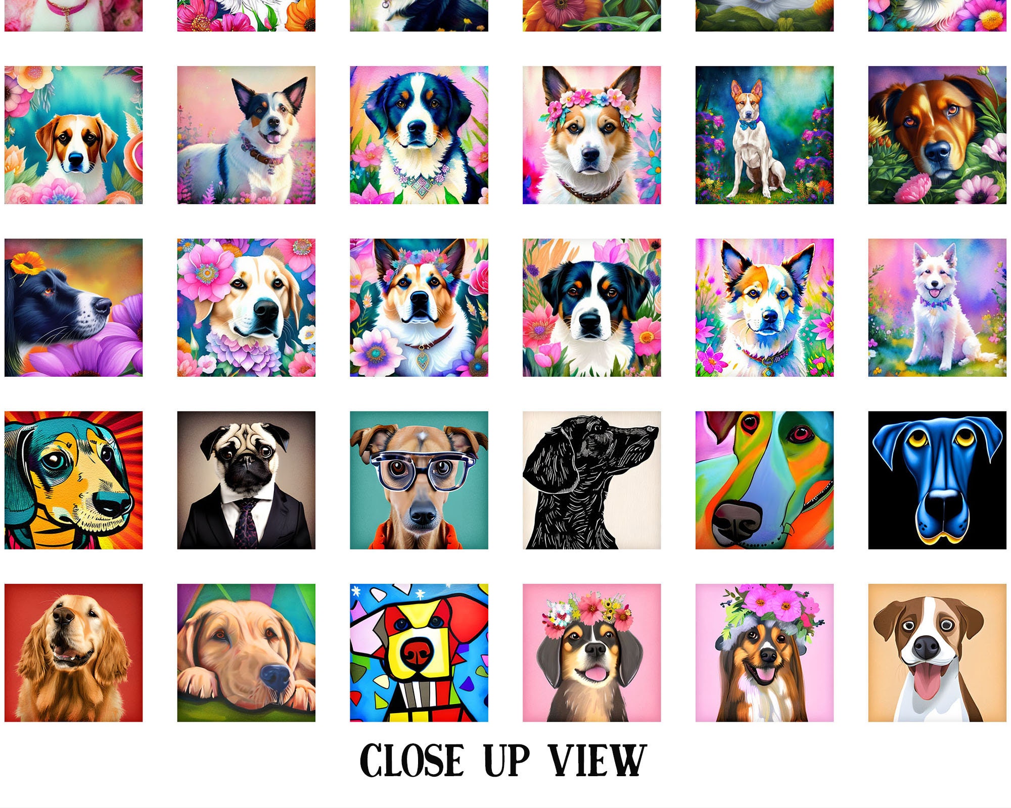 Printable Dog Inchie Sheets for Paper Crafts - Etsy