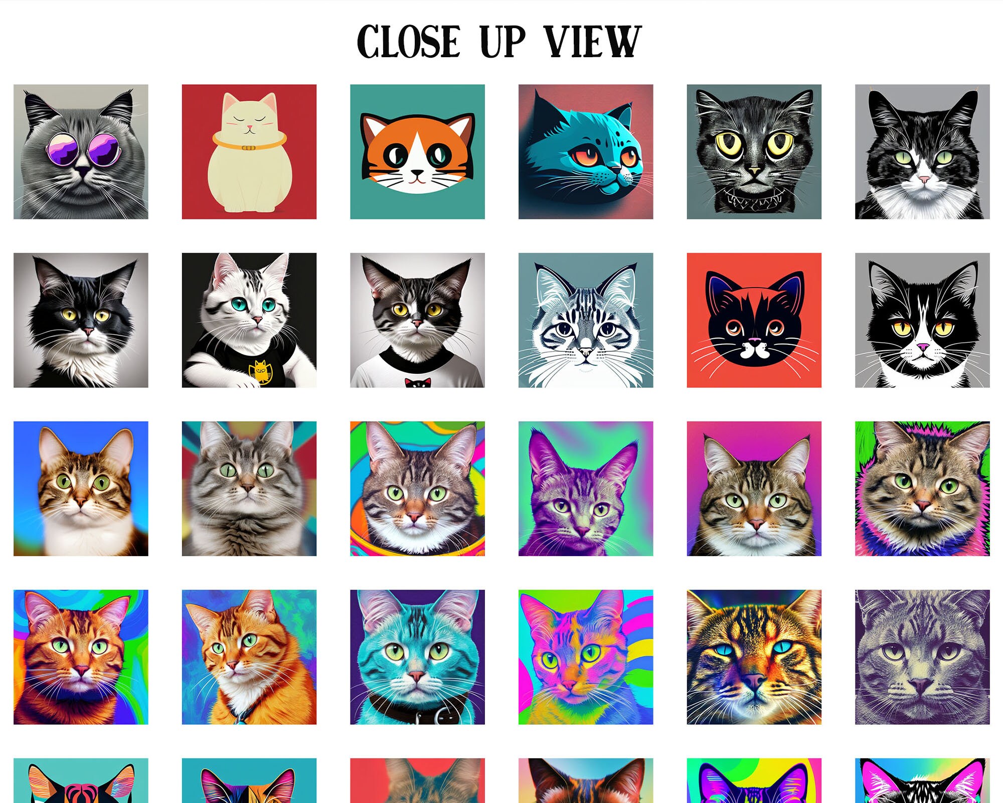 Printable Cat Inchie Sheets for Paper Crafts - Etsy